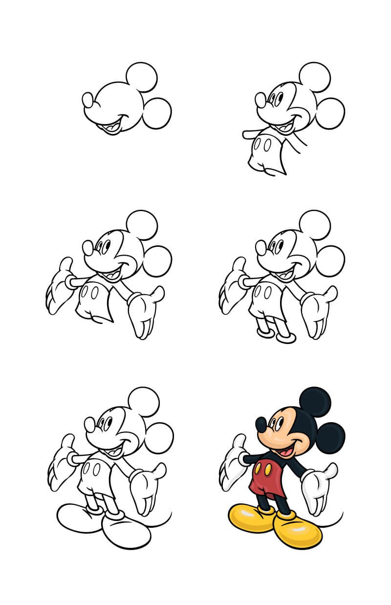9 Easy And Cute Mickey Mouse Drawing Ideas Drawing Photos