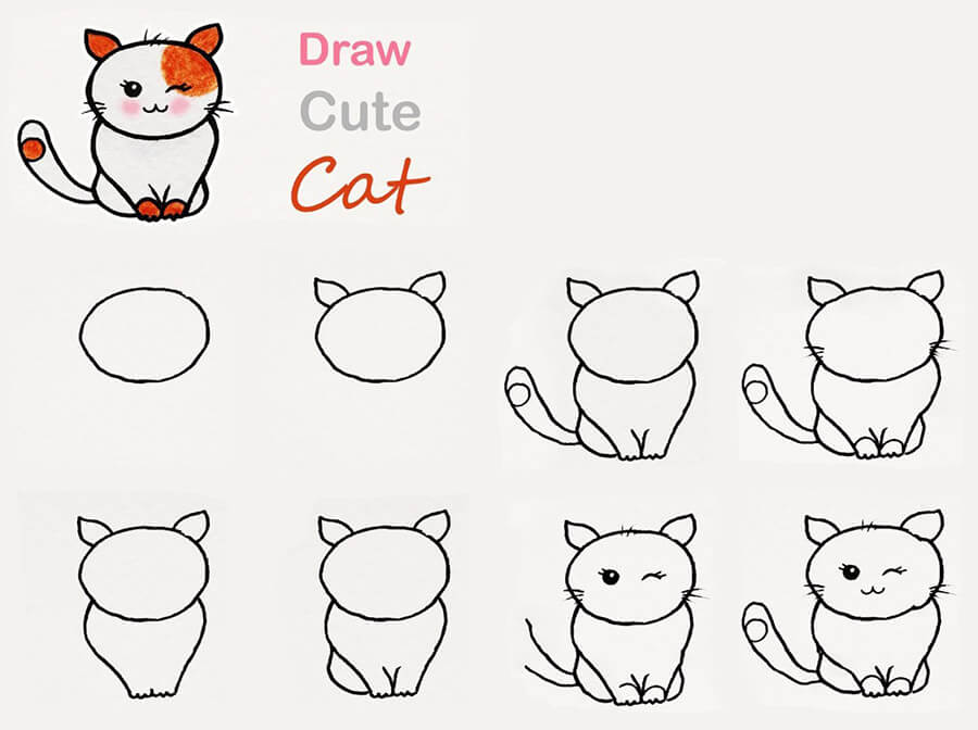 How To Draw A Cute Cat Step By Step Drawing Photos How To Draw A Cute Cat Step By Step Drawing Photos