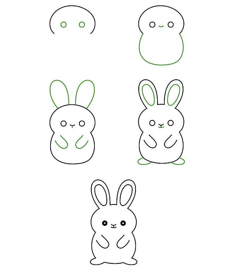 How To Draw A Simple Rabbit Step By Step Drawing Photos