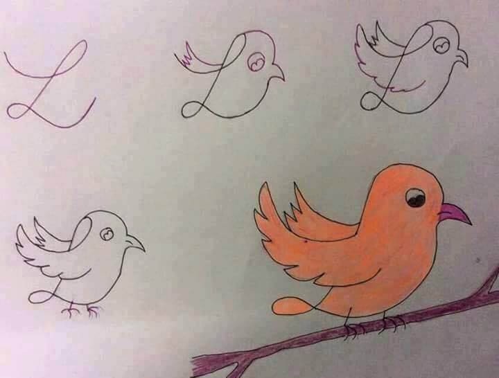 How To Draw Bird From Number 2 Step By Step Drawing Photos