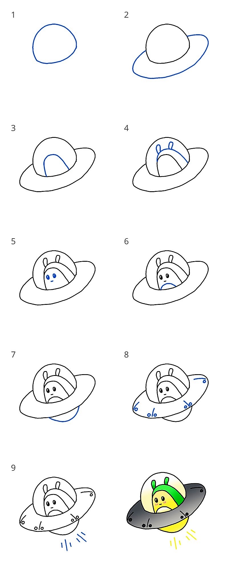 How To Draw A Manned UFO Step By Step Drawing Photos How To Draw A Manned UFO Step By Step Drawing Photos